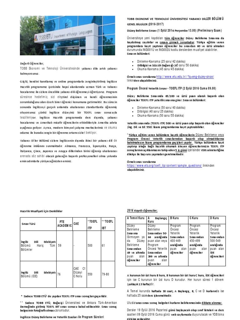 Tobb Etu Ydb Brosur | PDF