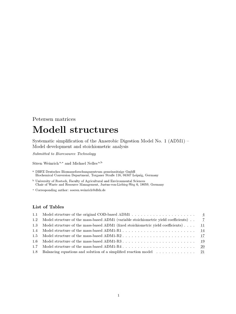Systematic simplification of the Anaerobic Digestion Model No. 1 (ADM1 ...