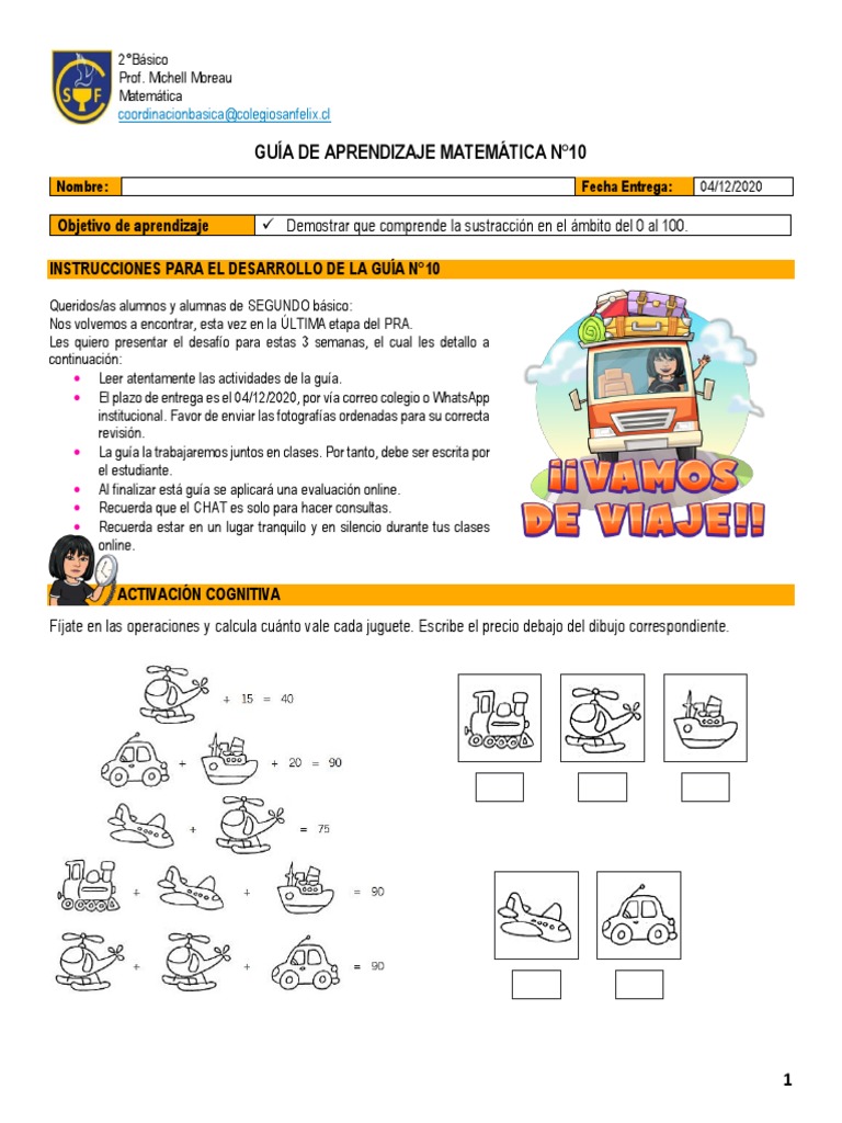 2°MATEMÁTICA Sumas Base 10 | PDF | Sustracción