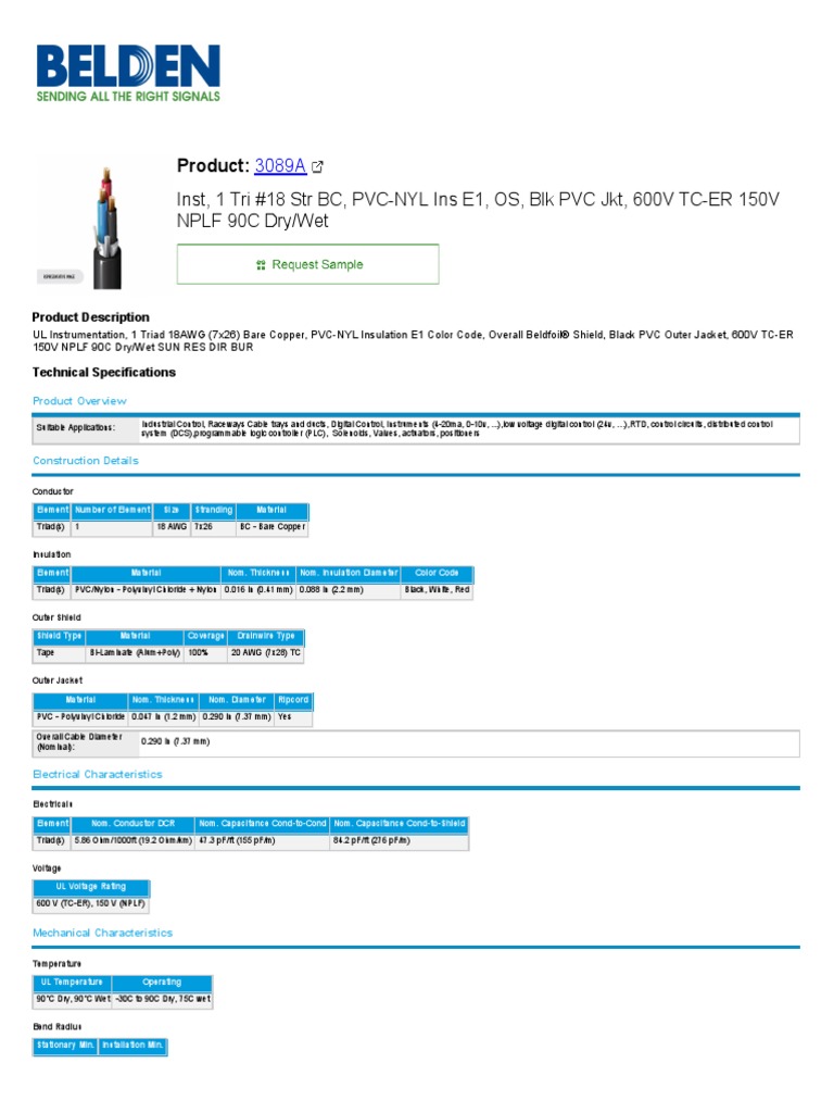 3089A Techdata | PDF | Insulator (Electricity) | Information