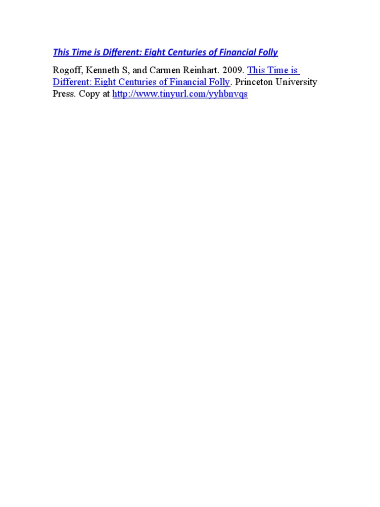 This Time Is Different | PDF | Finance & Money Management | Politics