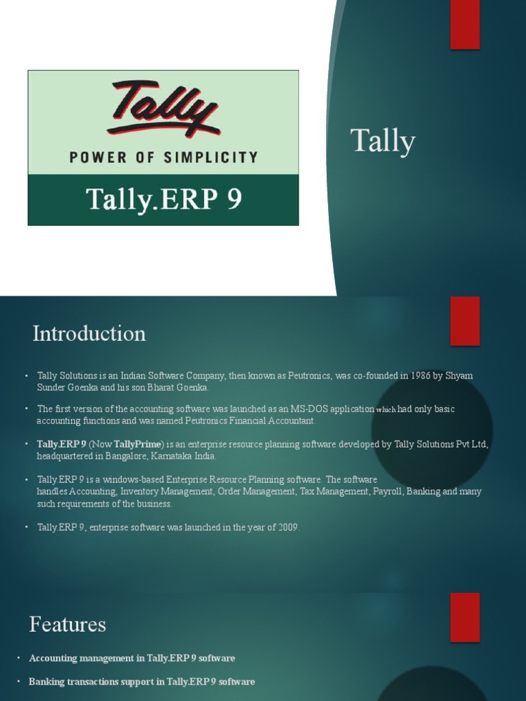Tally's Introduction and Key Features (38 | PDF | Debits And Credits ...