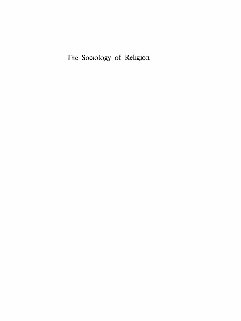 Weber The Sociology of Religion PARSONS Introduction | PDF