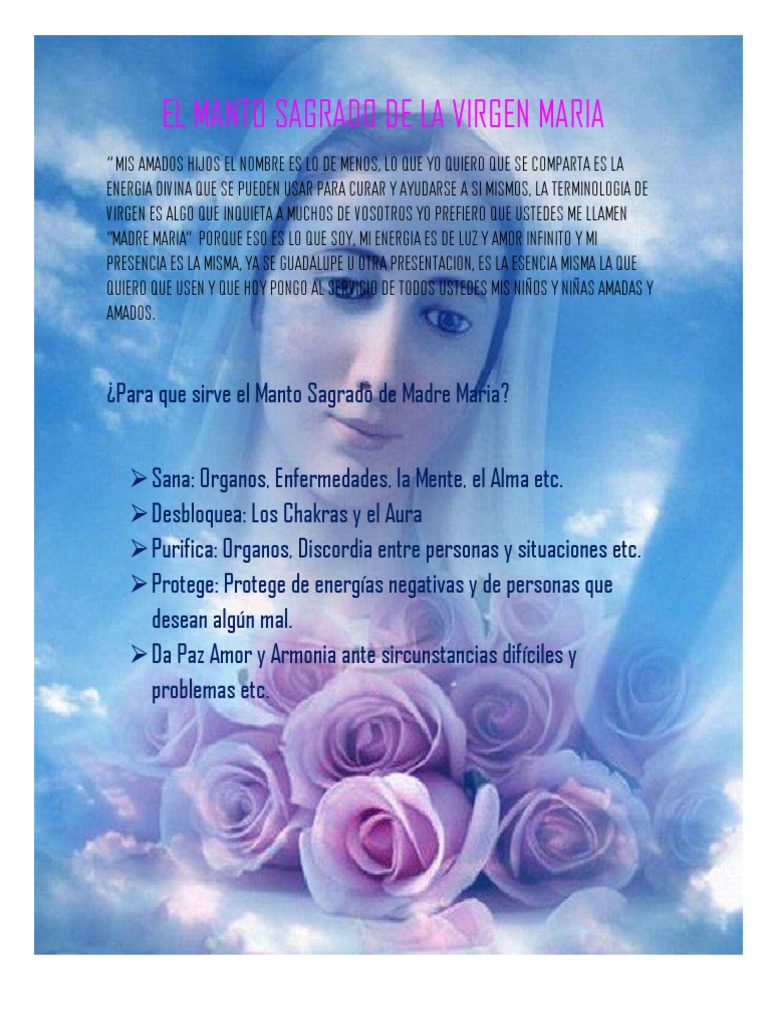 El Manto Sagrado de La Virgen Maria | PDF | Amor | María, madre de Jesús