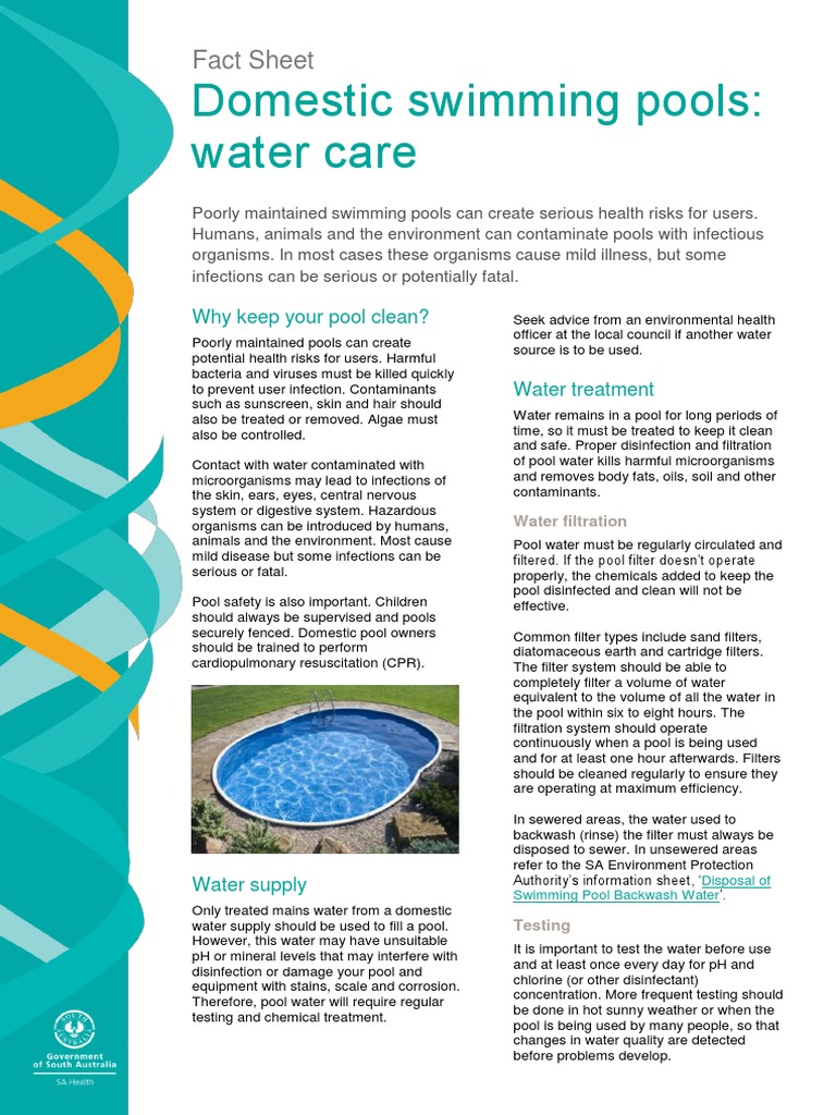 Factsheet605 Domestic+swimming+pools+water+care June2013 | PDF ...