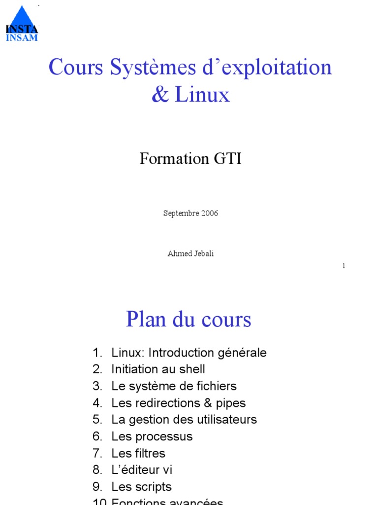 Cours Linux Gti | PDF | Linux | Interface en ligne de commande