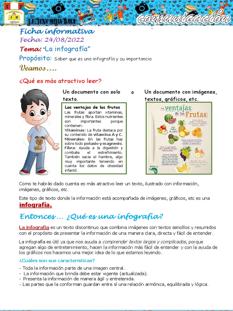 Ficha Informativa La Infografia | PDF | Información | Infografia