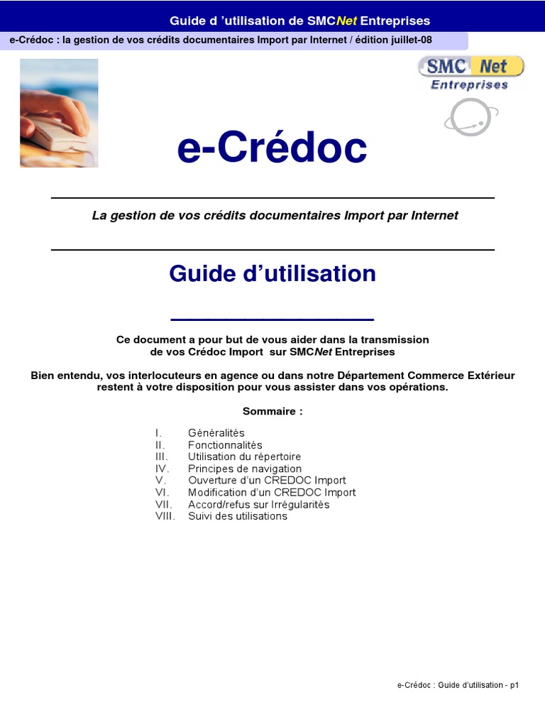 Guide e-Crédoc pour Crédocs Import | PDF | Lettre de crédit | Commerce