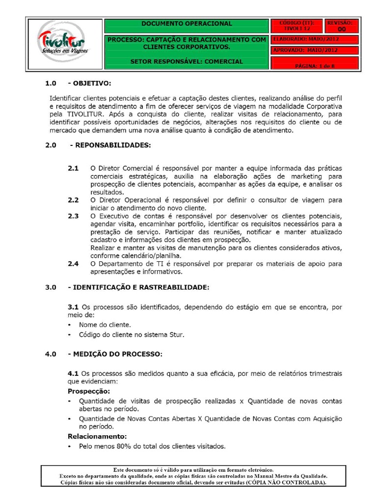 Procedimento Comercial Exemplo | PDF