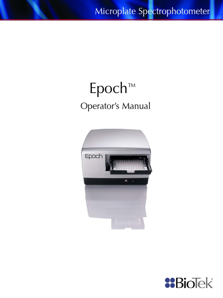 Epoch: Microplate Spectrophotometer | PDF | Electrical Connector ...