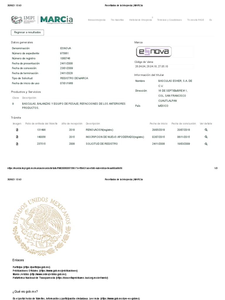 Registro Marca ESNOVA | PDF | Tecnologías de la información | Internet