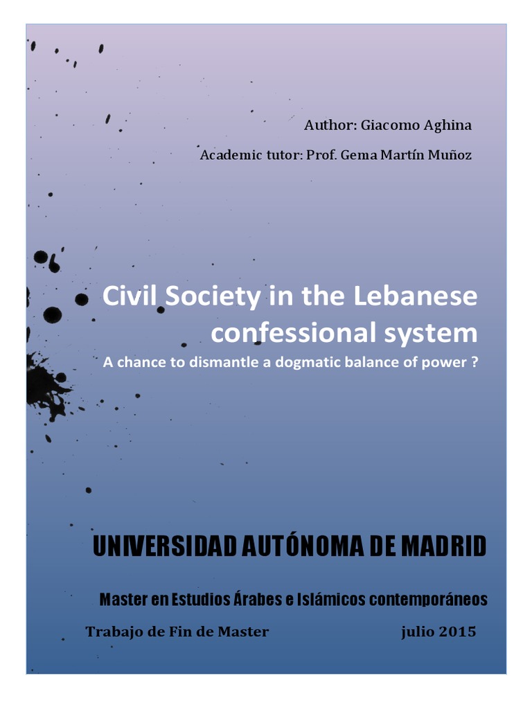 Civil%Society%in%the%Lebanese% Confessional%system%: Universidad ...