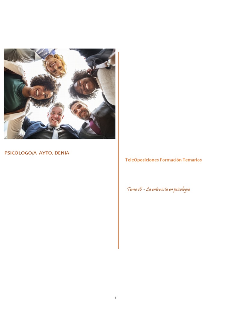 Tema 18 La Entrevista | PDF | Trabajo Social | Sicología