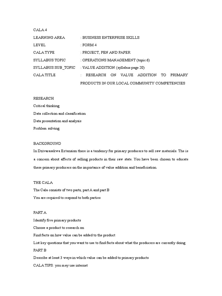 Adding Value Locally: Ways to Benefit Primary Producers Through Value Addition | PDF | Critical ...