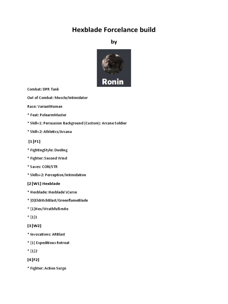 Hexblade Lance Build Breakdown | PDF | Dungeons & Dragons | D20 System