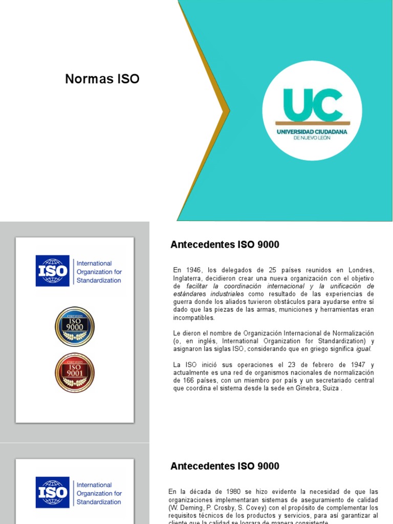 Normas ISO 9000: Un marco histórico y conceptual para la gestión de la ...
