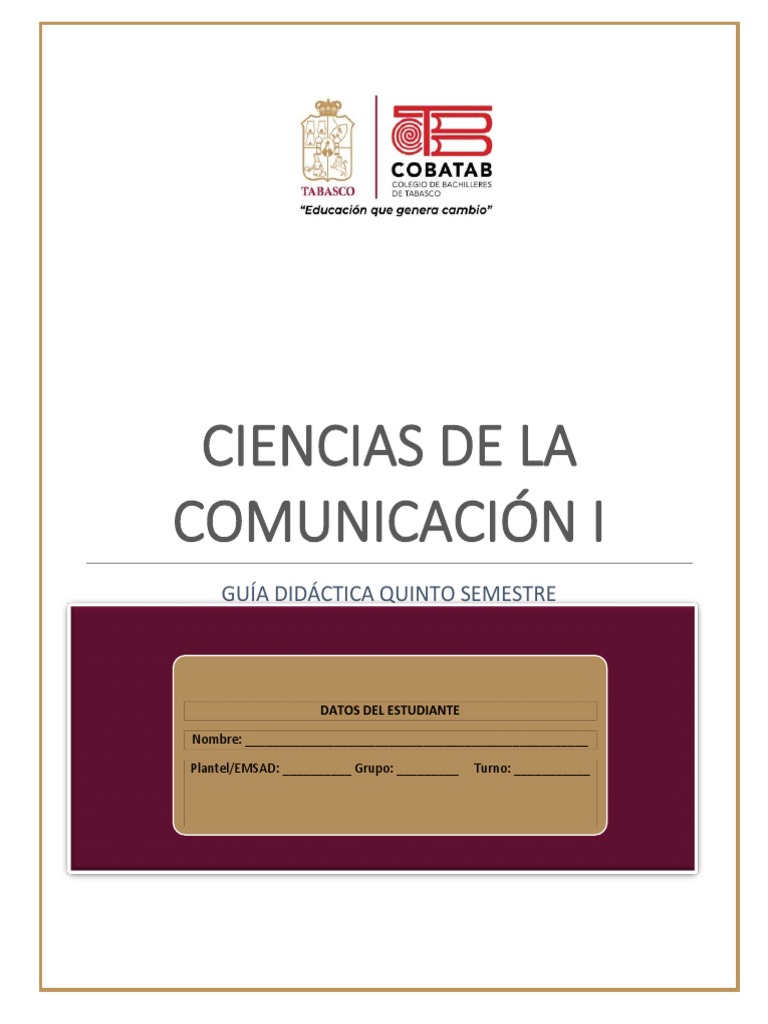 Quinto Semestre. - Guía Didáctica Del Estudiante. - Ciencias de La Comunicación I | PDF ...