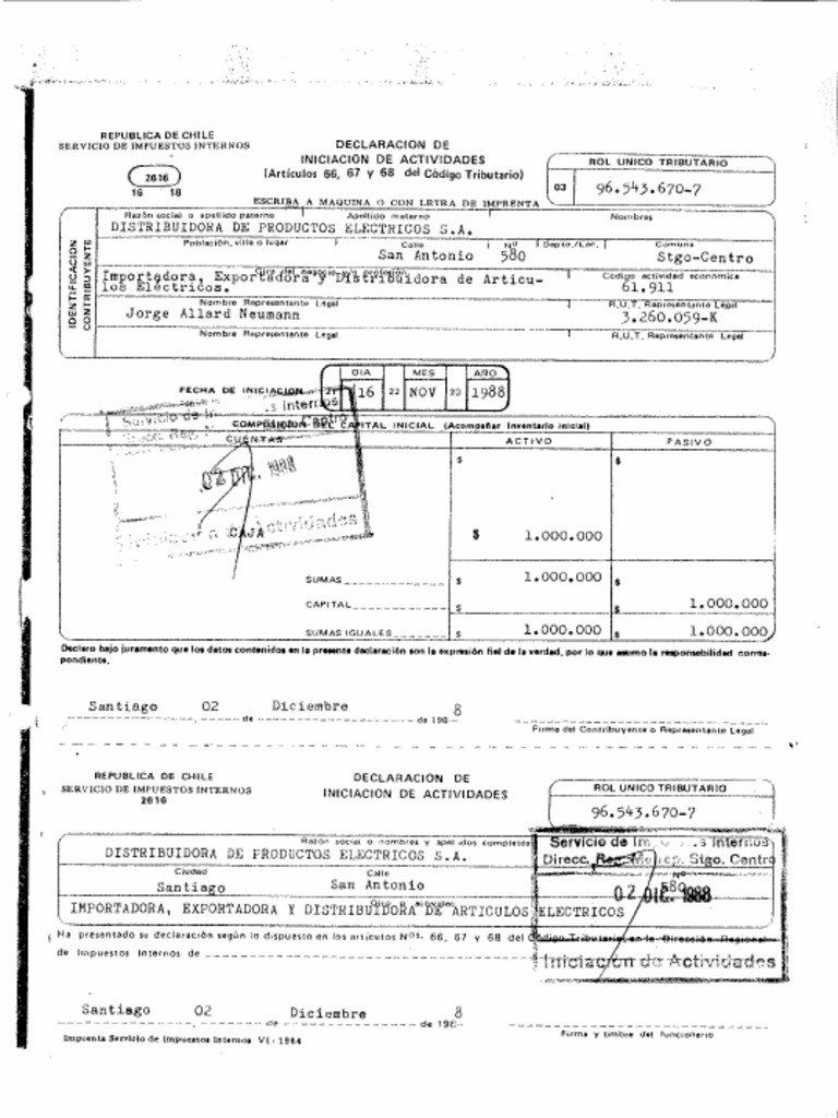 Form 2616 Inicio de Actividades | PDF
