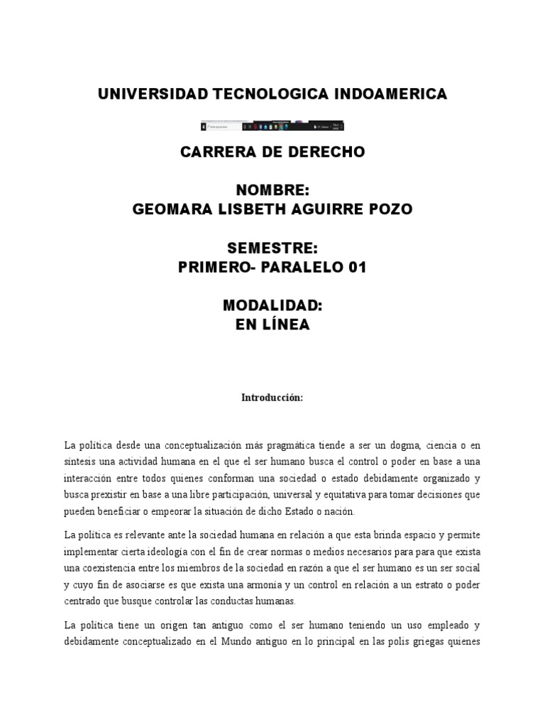 Politica (Geomara) | PDF | Sociedad | Estado (política)