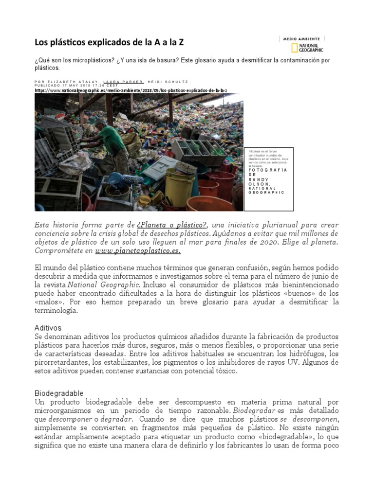Glosario de Plásticos y Contaminación | PDF | El plastico | Reciclaje