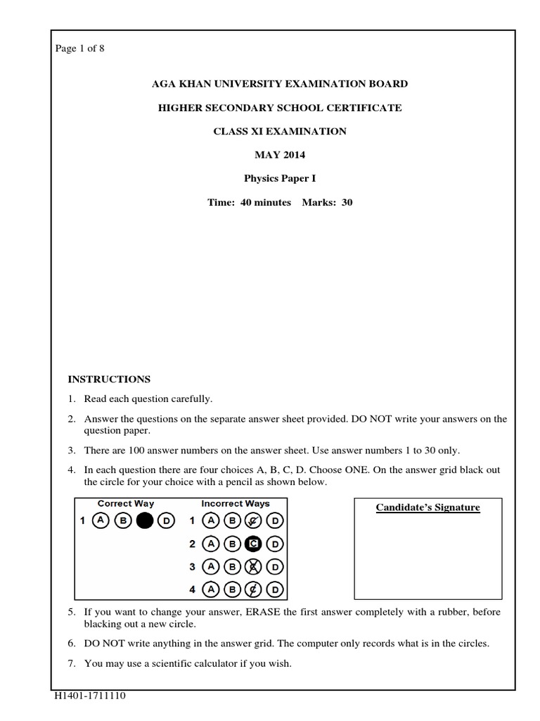 AKU EB - Physics - XI - Paper I - 2014 - May | PDF | Force | Resonance