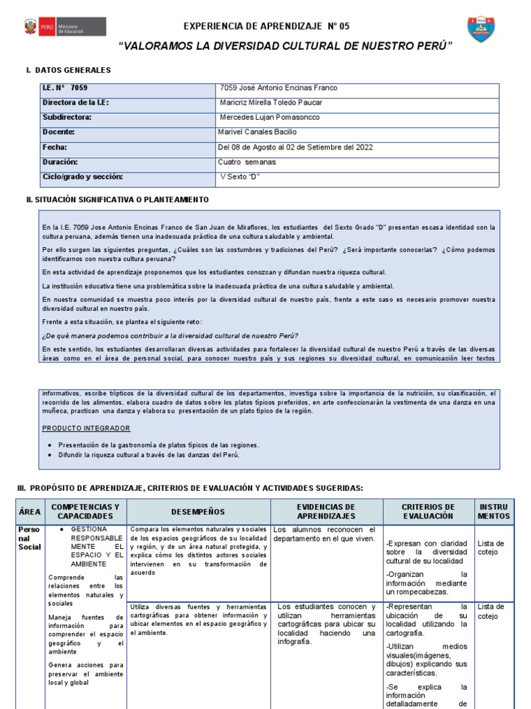 Experiencia de Aprendizaje #5 | PDF | Números | Sacramentos