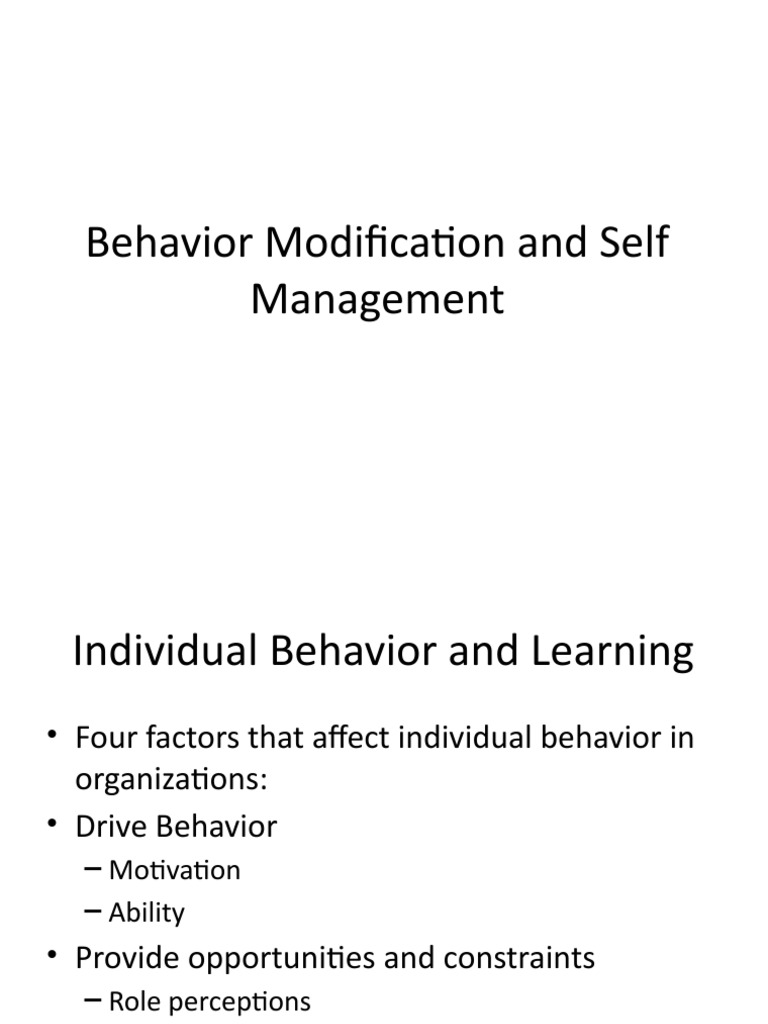 Behavior Modification and Self Management SIBS - 1647235093471 | PDF | Reinforcement | Behavior