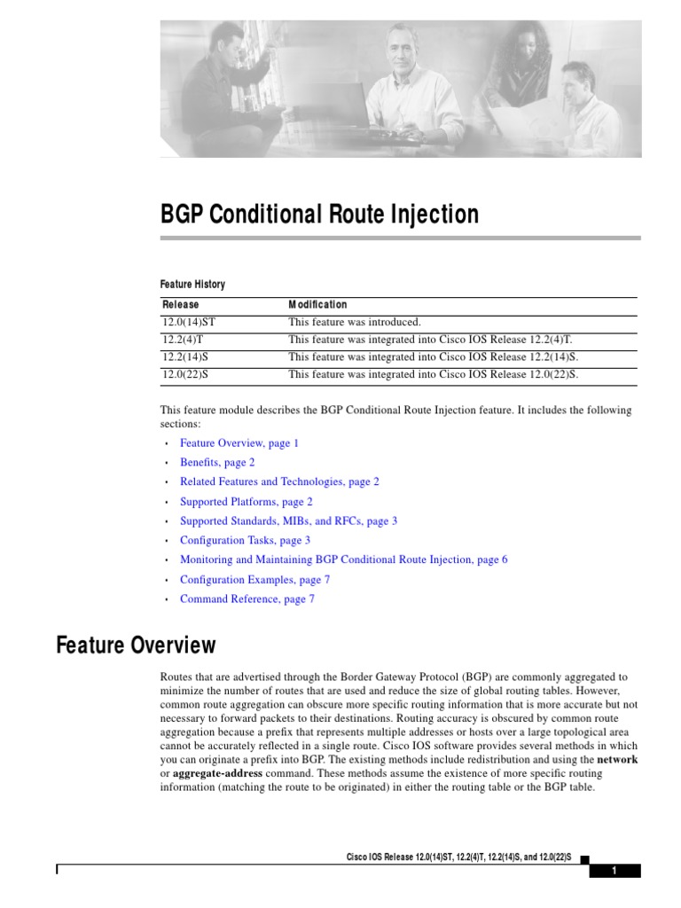 BGP Conditional Route Injection | PDF | Routing | Router (Computing)