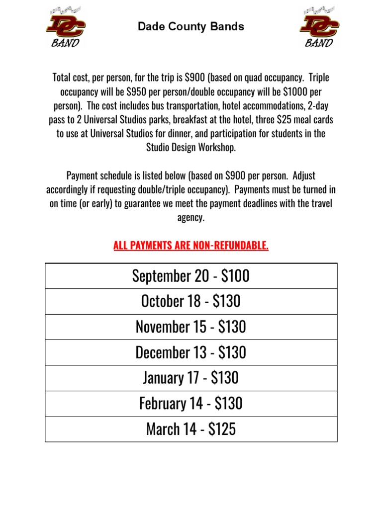 Universal Payment Schedule | PDF