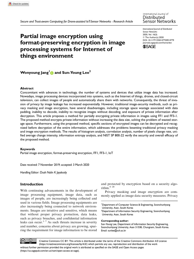 Partial Image Encryption Using Format-Preserving Encryption in Image Processing Systems For ...