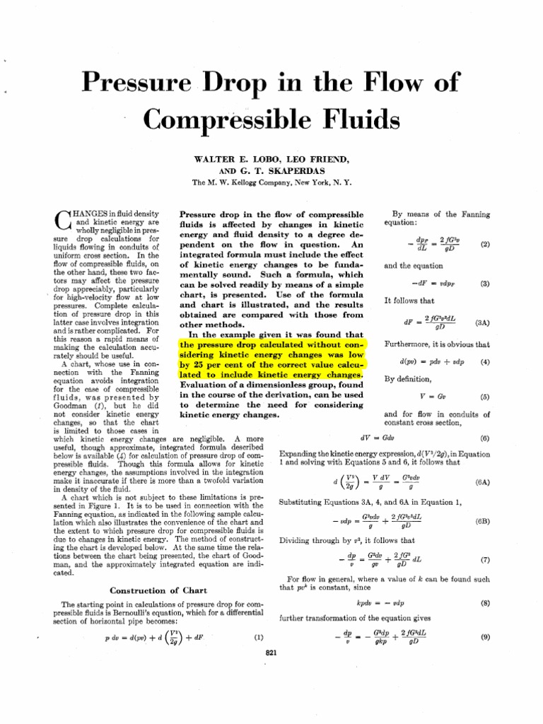Pressure Drop in Compressible Fluids | PDF | Fluid Mechanics | Pressure