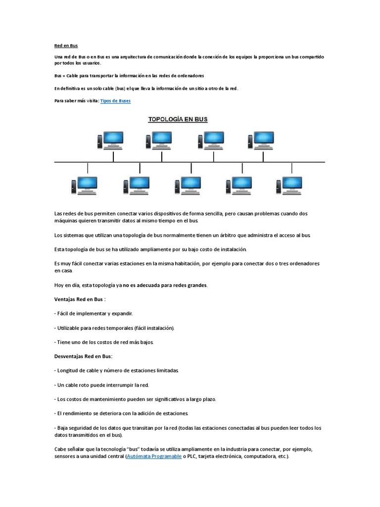 Red en Bus | PDF | Topología de la red | Red de computadoras