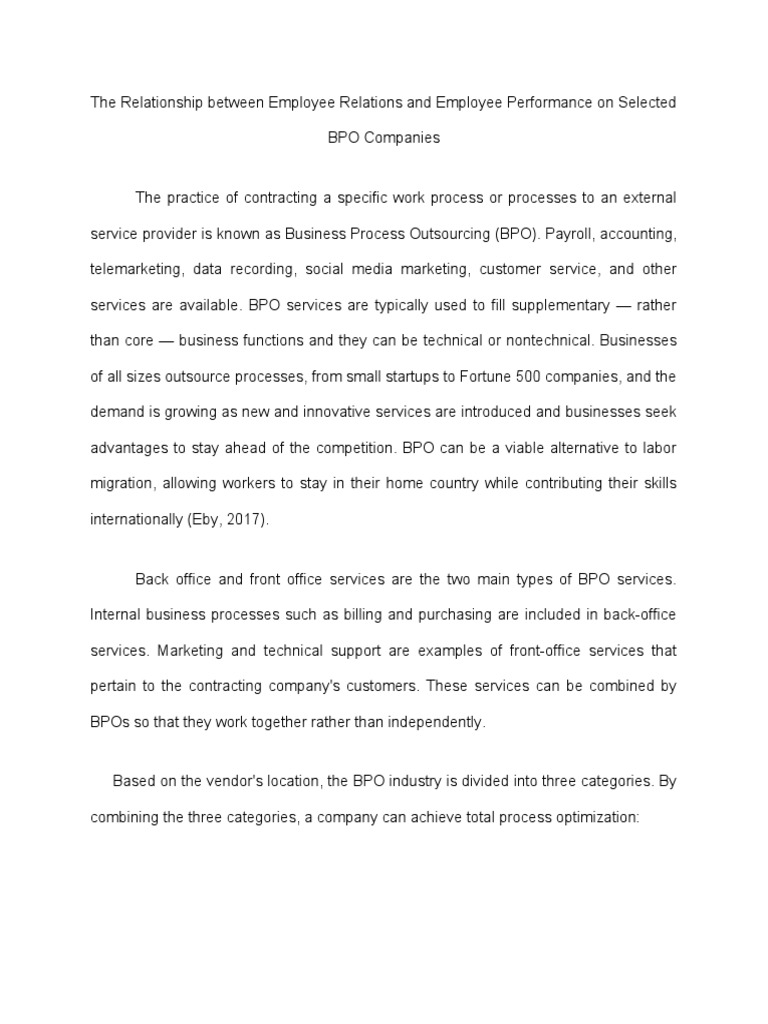 BPO Employees (Intro) | PDF | Outsourcing | Business