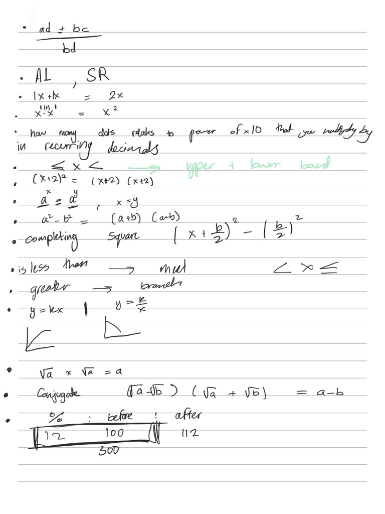 Math Notes Final | PDF