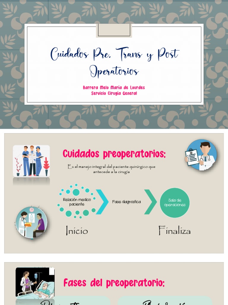 Cuidados Pre, Trans y Post Operatorios - Barrera Melo Maria de Lourdes ...