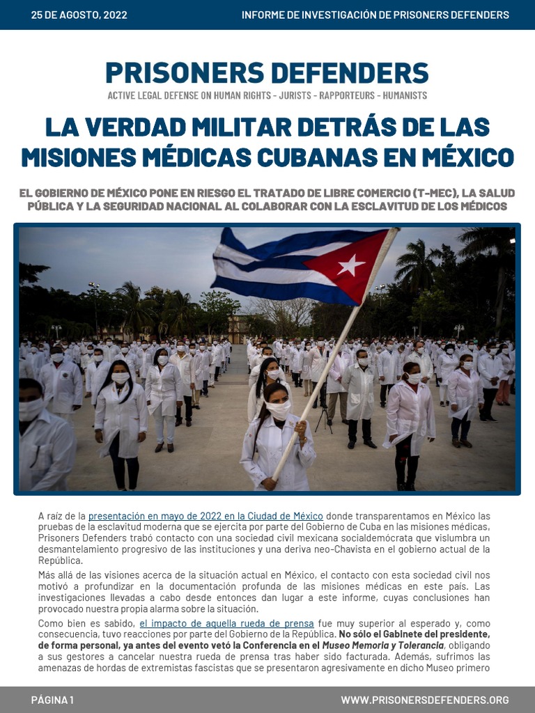 INFORME - La Verdad Militar Detrás de Las Misiones Médicas Cubanas en México | PDF | Cuba | México
