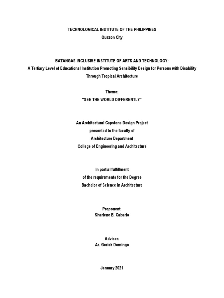 CDB Batangas Inclusive Institute of Arts and Technology Cabario ...