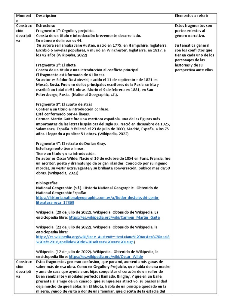 Producto Intermedio de Lengua 1° (Segund | PDF