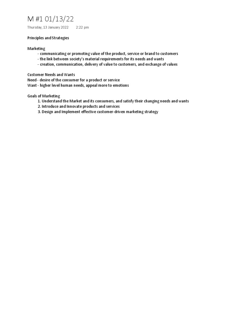 Marketing Notes | PDF