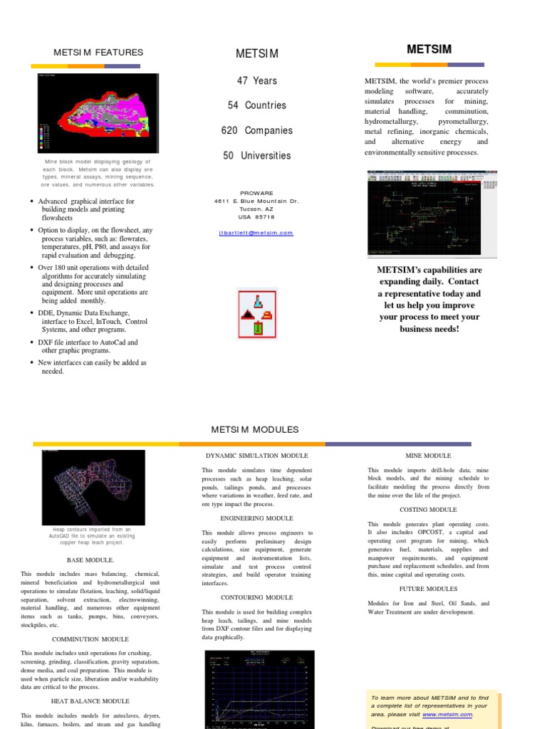 Metsim Brochure Tri-Fold | PDF | Mining | Secondary Sector Of The Economy