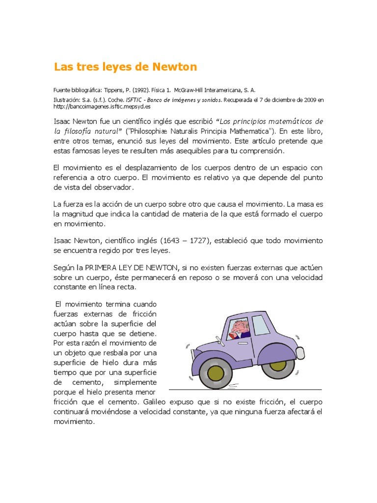 Leyes-De-Newton Tema | PDF | Fuerza | Las leyes del movimiento de Newton