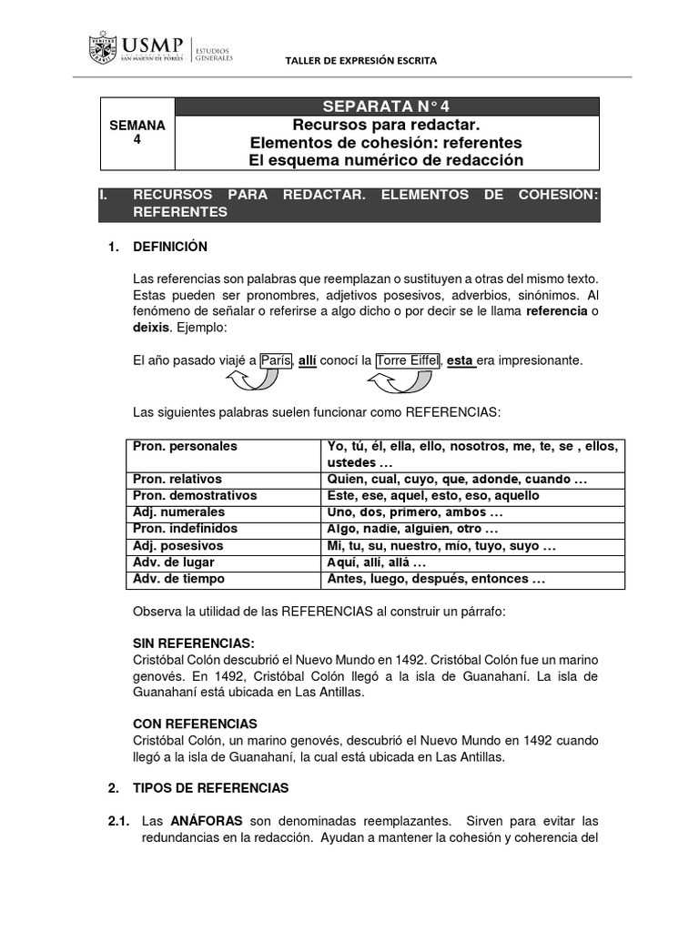 Separata #4 - Referencias - Esquema Numérico | PDF | Canadá | Mecánica del lenguaje