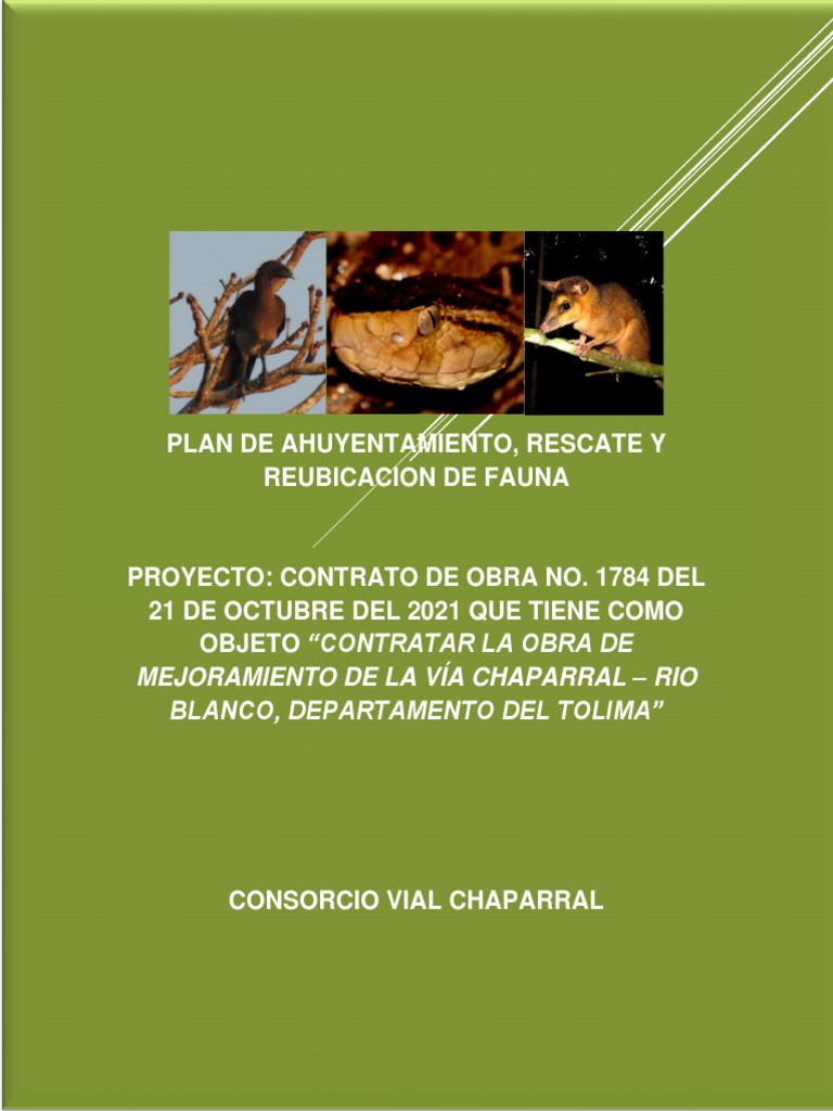 Protocolo ambiental para el ahuyentamiento, rescate y reubicación de ...