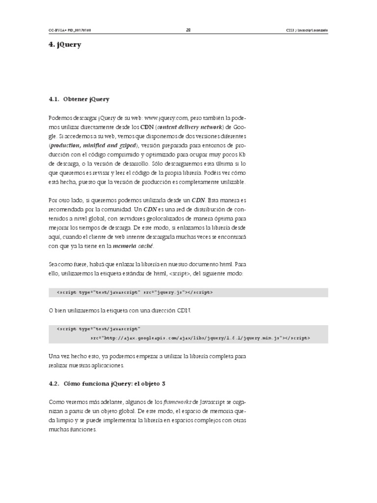 Unidad 3. Recurso 2. JQuery. PDF. | PDF