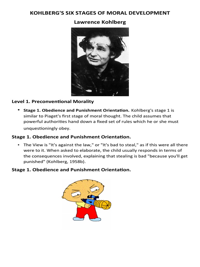 Kohlberg'S Six Stages of Moral Development Lawrence Kohlberg | PDF ...