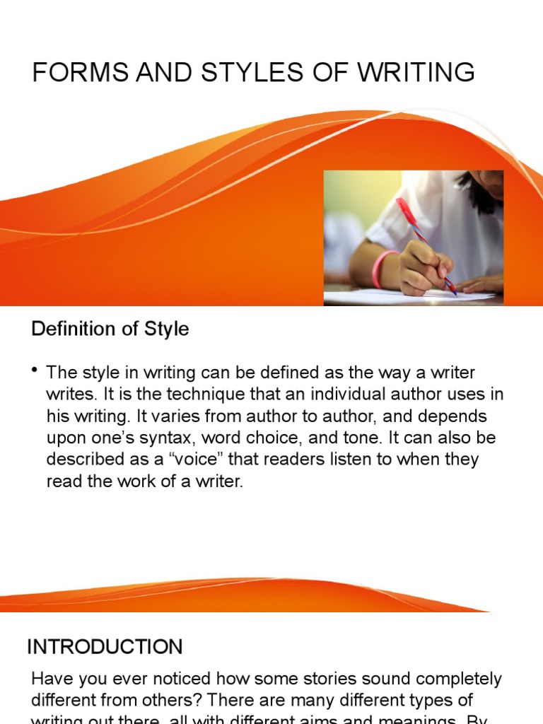 Forms and Styles of Writing | PDF | Essays | Narrative