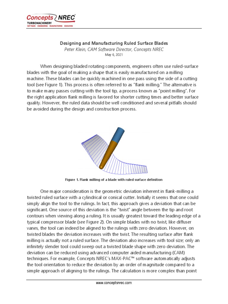 Designing and Manufacturing Ruled Surface Blades: Peter Klein, CAM ...