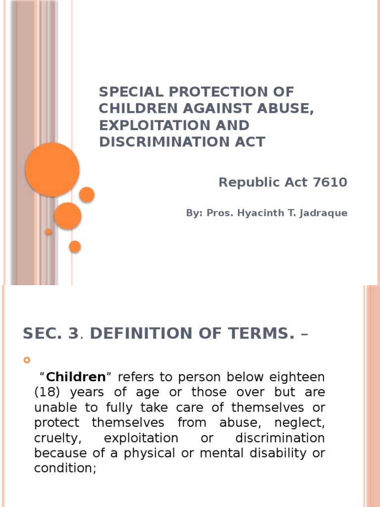 Special Protection of Children Against Abuse Exploitation and ...