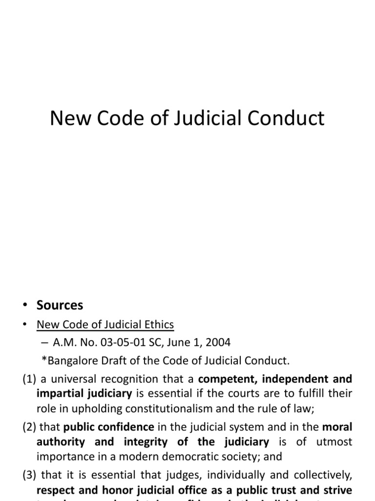 New Code of Judicial Conduct | PDF | Judge | Judiciaries
