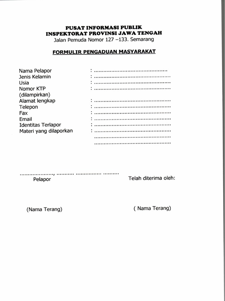 Form Aduan Masyarakat | PDF